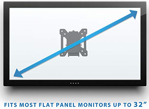Mount-It! Tilting TV Wall Mount Bracket for Small TV and Computer Monitors, Low-Profile Design with Quick Release Function, Fits 24, 27, 30 and 32 Inch Screens Up to VESA 100, 44 Lbs Capacity, Black