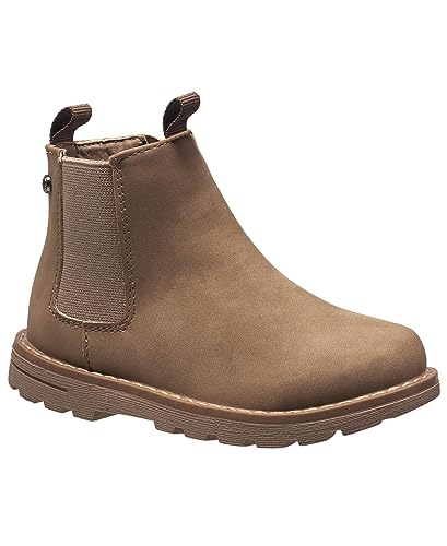 Lucky Brand Chelsea Boots for Girls - Outdoor Side Zipper Comfortable Girls Ankle Boots - Stylish Little Girl Boots with Anti-Slip Outsole in Taupe Size 2 Little Kid
