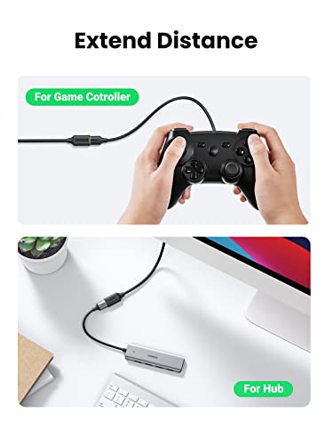 UGREEN USB Extender, USB 3.0 Extension Cable Male to Female USB Cable High-Speed Data Transfer Compatible with Webcam, Gamepad, USB Keyboard, Mouse, Flash Drive, Hard Drive, Oculus VR, Xbox 3 FT