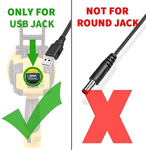 Replacement Charger Adapter USB to USB Charging Cable for Stanley Fatmax Spotlight, Stanley SL10LEDS, SL10LEDSL, TL450, TL600, SAT3S, SS4LS, Zero Trace TL1KPZ TL1KPS BB24PS Flashlight Power Cord (5Ft)
