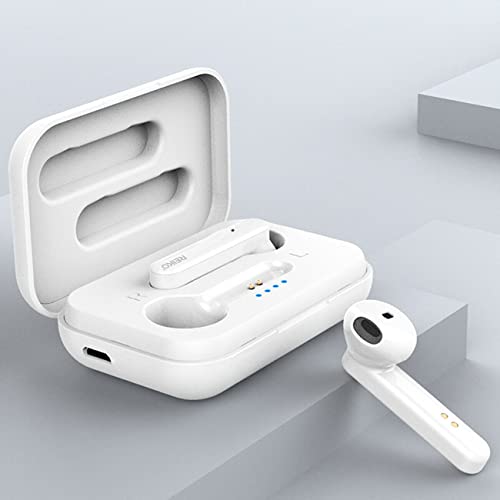 TWS Wireless Bluetooth 5.0 Earbuds with Charging Case for Samsung Galaxy A32 5G in-Ear Earphones Headset with Mic and Touch Control - White