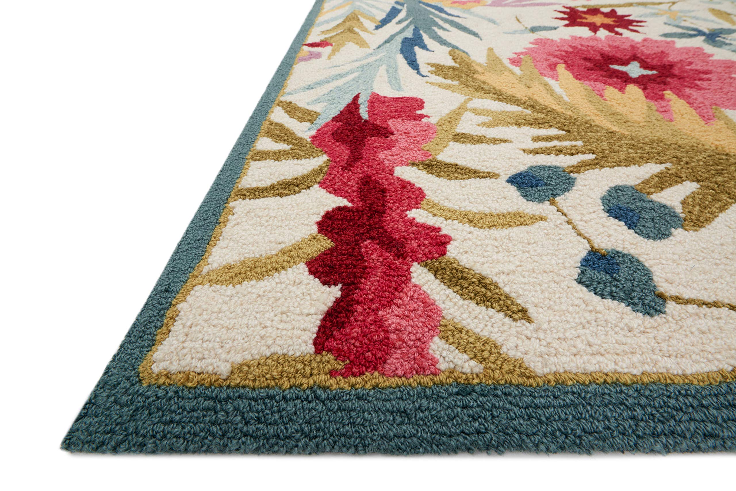 Loloi Francesca Collection Area Rug, 1'-6" x 1'-6", Ivory/Fiesta