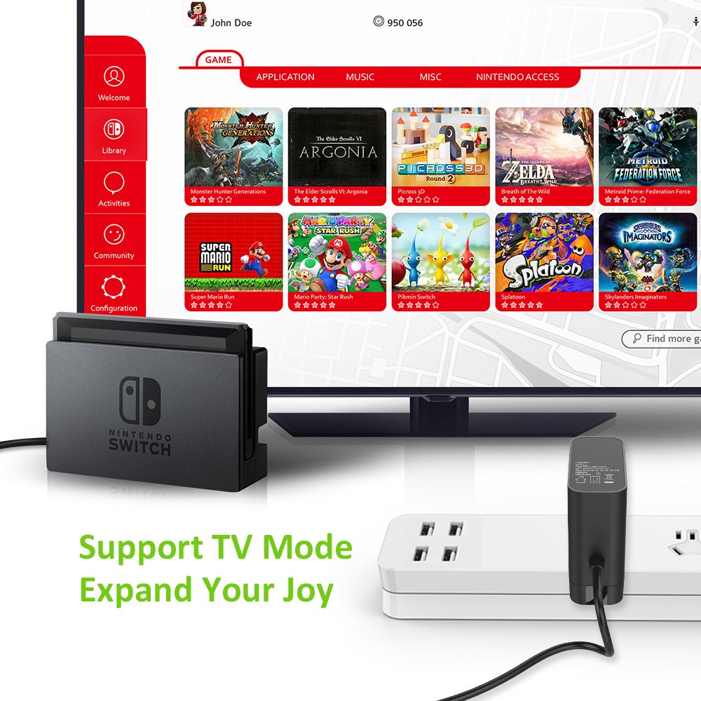 USB C Charger Nintendo Switch, Omars 39W USB Type C Charging Kit Compatible with Nintendo Switch Power Delivery 3.0 & QC 3.0 Fast Charging Power Kit Supports TV Mode and Dock Station (6 ft)