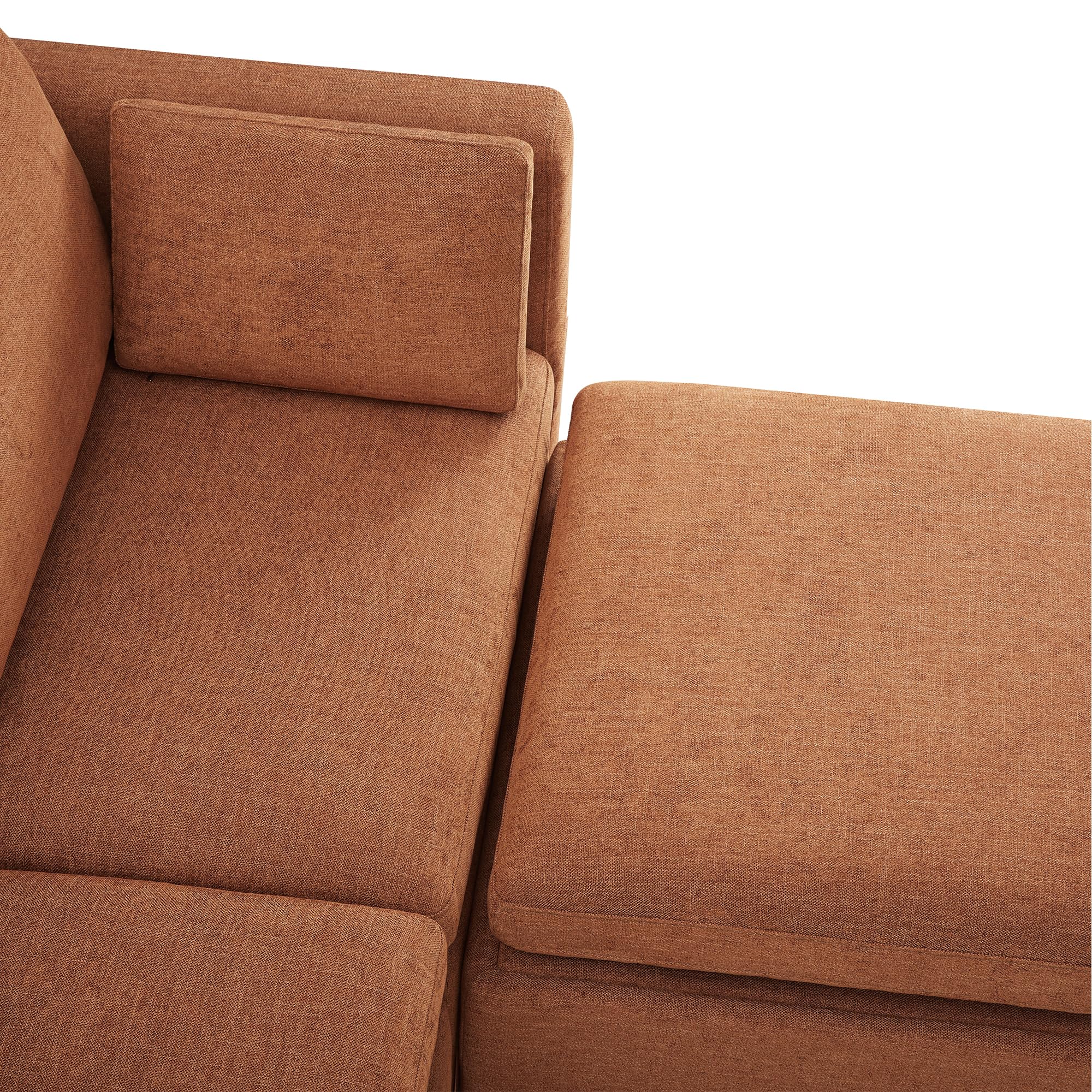 CHITA Oversized Modular Sectional Convertible Fabric Sofa Set, FSC Certified Extra Large Sectional Deep Seat Couch for Living Room,112 inch Width, 3 Seat Modern Modular Sofa, Terracotta