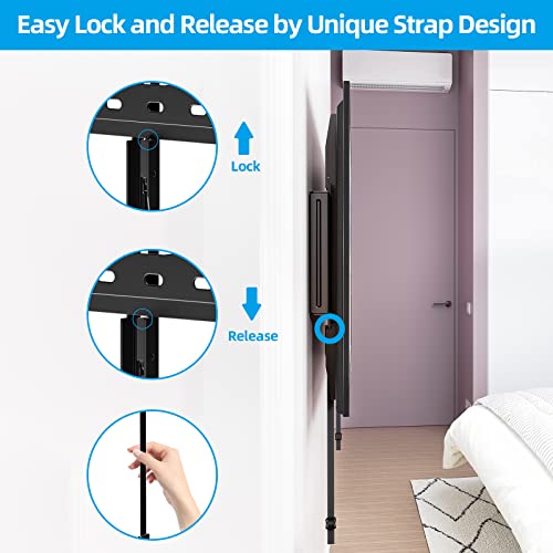 HOME VISION Fixed TV Wall Mount, Low Profile TV Mount for Most 32-75 inch TVs, TV Wall Mount Bracket Max VESA 600X400mm Up to 165lbs Fits 16β-18β-24β Wood Studs, Quick Release Lock