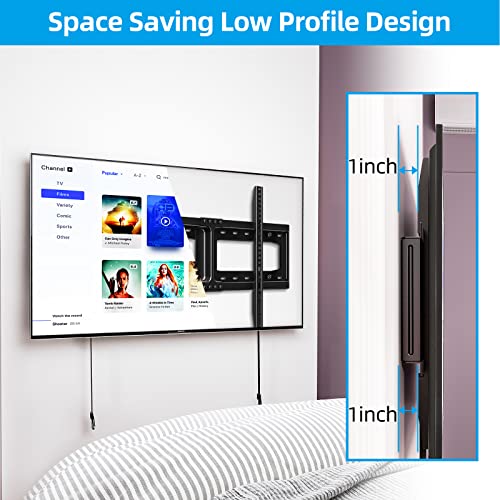 HOME VISION Fixed TV Wall Mount, Low Profile TV Mount for Most 32-75 inch TVs, TV Wall Mount Bracket Max VESA 600X400mm Up to 165lbs Fits 16β-18β-24β Wood Studs, Quick Release Lock