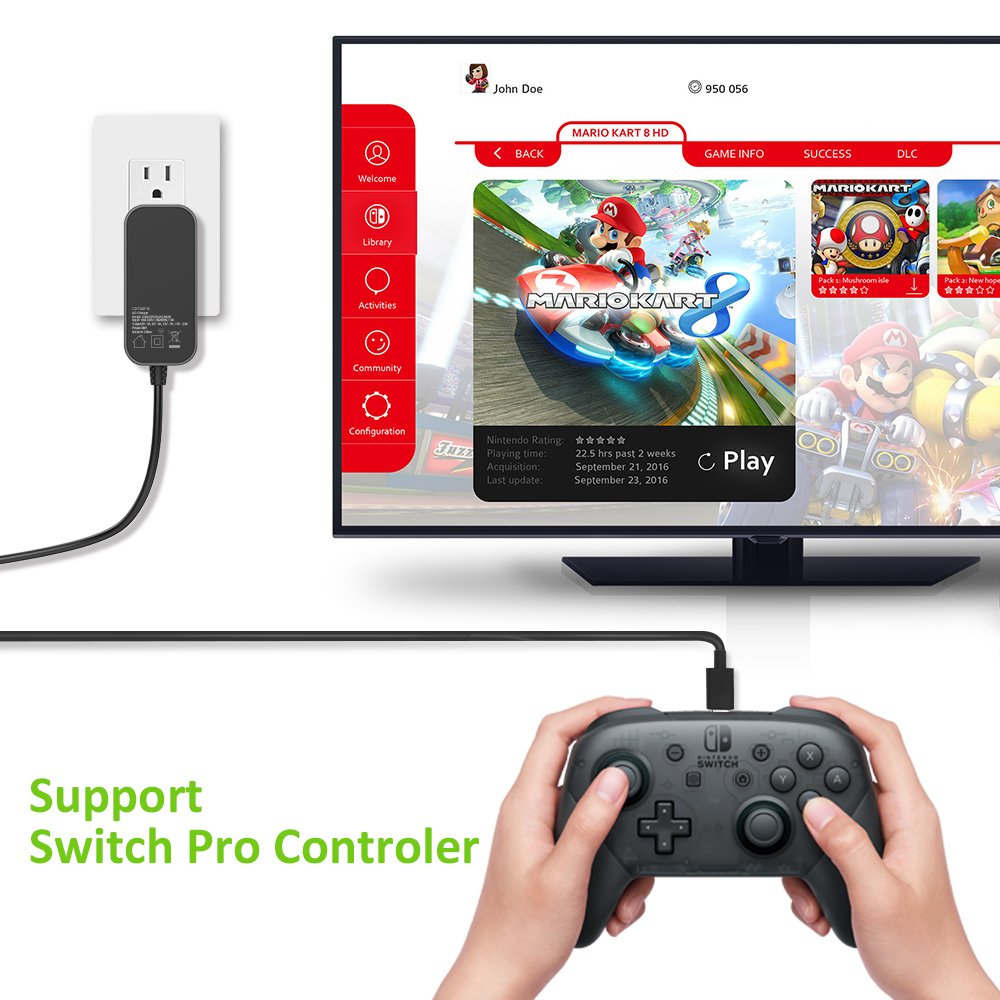 USB C Charger Nintendo Switch, Omars 39W USB Type C Charging Kit Compatible with Nintendo Switch Power Delivery 3.0 & QC 3.0 Fast Charging Power Kit Supports TV Mode and Dock Station (6 ft)