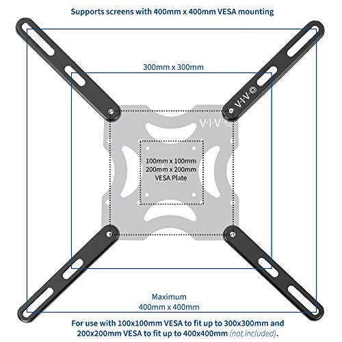 VIVO Steel VESA Extension Mount Adapter Brackets for Screens 32 to 55 inch LCD LED TV, Conversion Plate Kit for VESA up to 400x400mm, MOUNT-AD400B