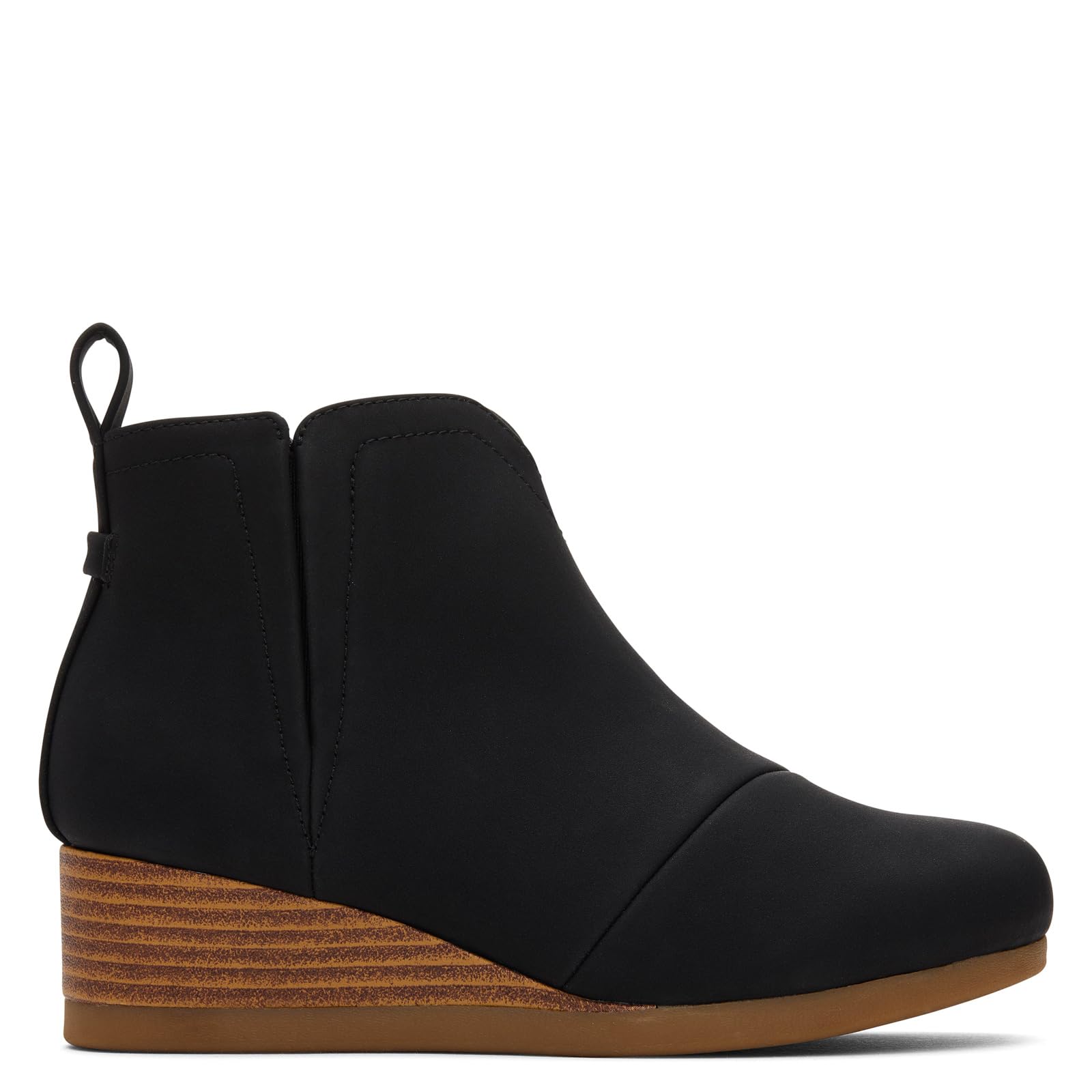 TOMS Girls Clare Fashion Boot, Black PU Nubuck, 1.5 Little Kid