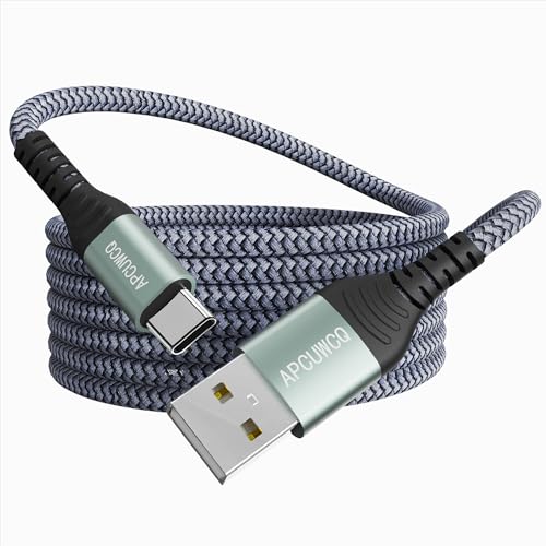 APCUWCQ Extra Long USB C Charger Cable 16.5ft/5M,PS5 Controller Cable,USB C Cable Braided for Samsung Galaxy S10/S9/S8 Plus,Note 10 9 8,PS5,LG V30 V20 G6 G5,Moto PS5 Controller,Box Series etc