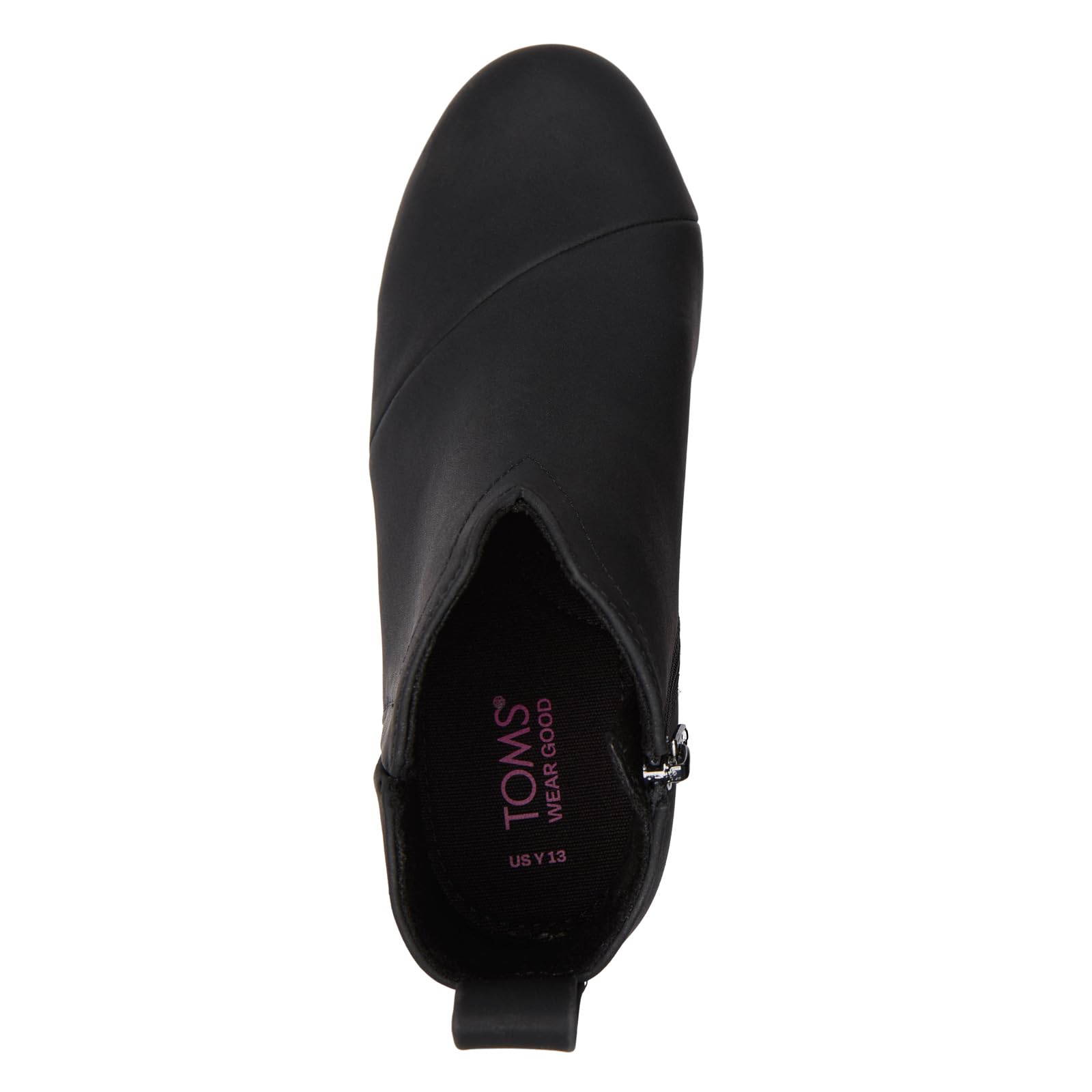 TOMS Girls Clare Fashion Boot, Black PU Nubuck, 1.5 Little Kid
