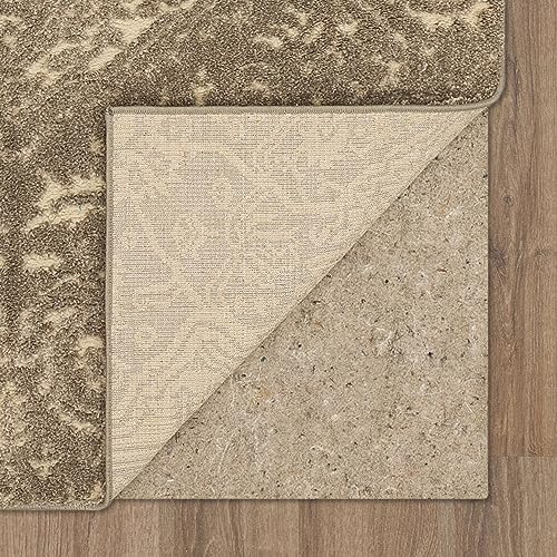 Mohawk Home Francesca Ornamental Medallion Sand 5' x 8' Shag Area Rug Perfect for Living Room, Dining Room, Office