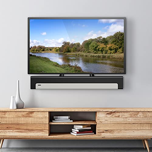 WALI Sound Bar Mount Bracket for Mounting Above or Under TV, Fits 32 to 70 inch TVs, 33 lbs. Weight Capacity (SBR201), Black