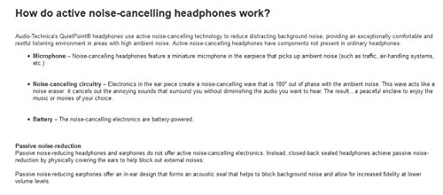 Audio-Technica ATH-ANC7B QuietPoint Active Noise-Cancelling Closed-Back Headphones, Wired