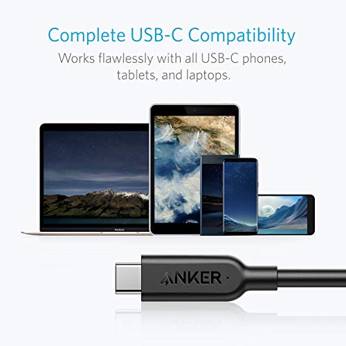Anker Powerline II USB-C to USB-C 3.1 Gen 2 Cable (3ft) with Power Delivery, for Apple MacBook, Huawei Matebook, iPad Pro 2020, Chromebook, Pixel, Switch, and More Type-C Devices/Laptops