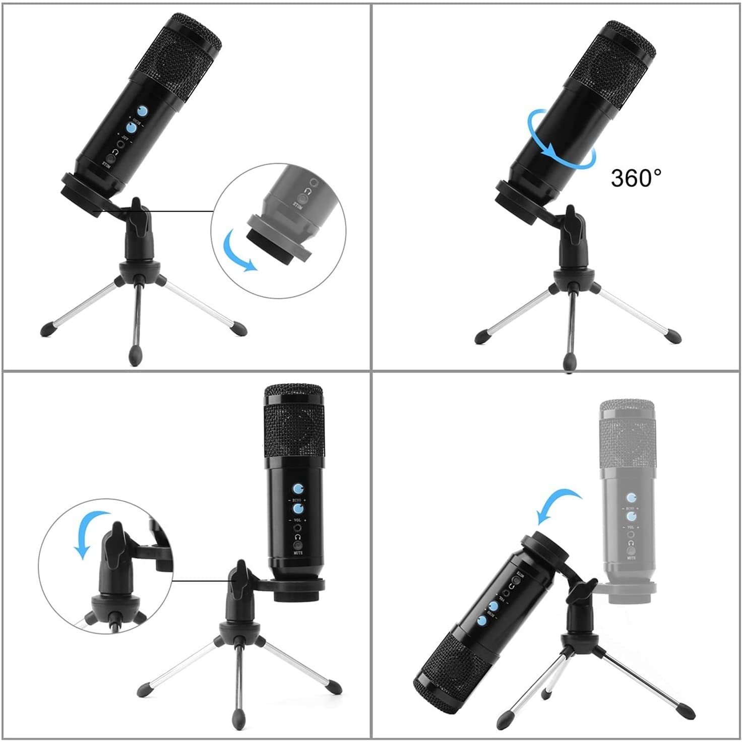 Wireless Microphones USB Condenser Microphone Professional Vocals Streams Recording Studio Microphone for Video Gaming Mikrofo/Microfon Microphone to Sing.