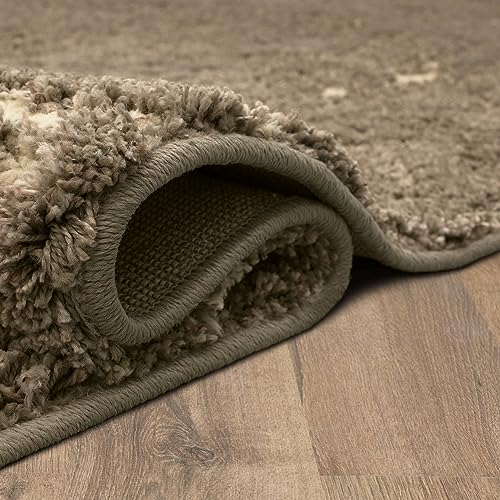 Mohawk Home Francesca Ornamental Medallion Sand 5' x 8' Shag Area Rug Perfect for Living Room, Dining Room, Office