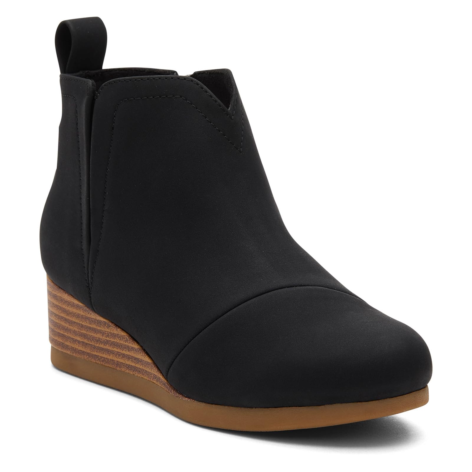 TOMS Girls Clare Fashion Boot, Black PU Nubuck, 1.5 Little Kid