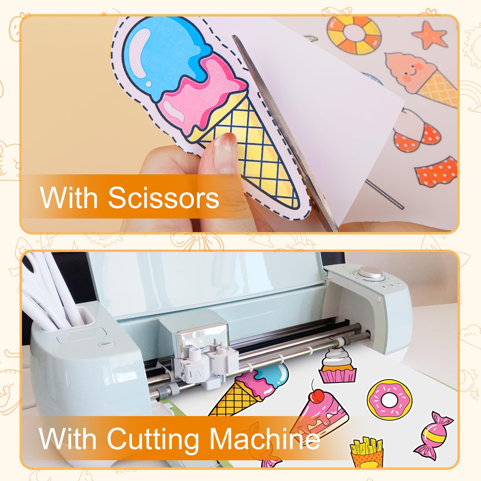Sticker Paper for Inkjet Printer 30 Sheets Sticker Paper Glossy Waterproof - Size 8.5''x11" A4 - Inkjet & Laser Printer