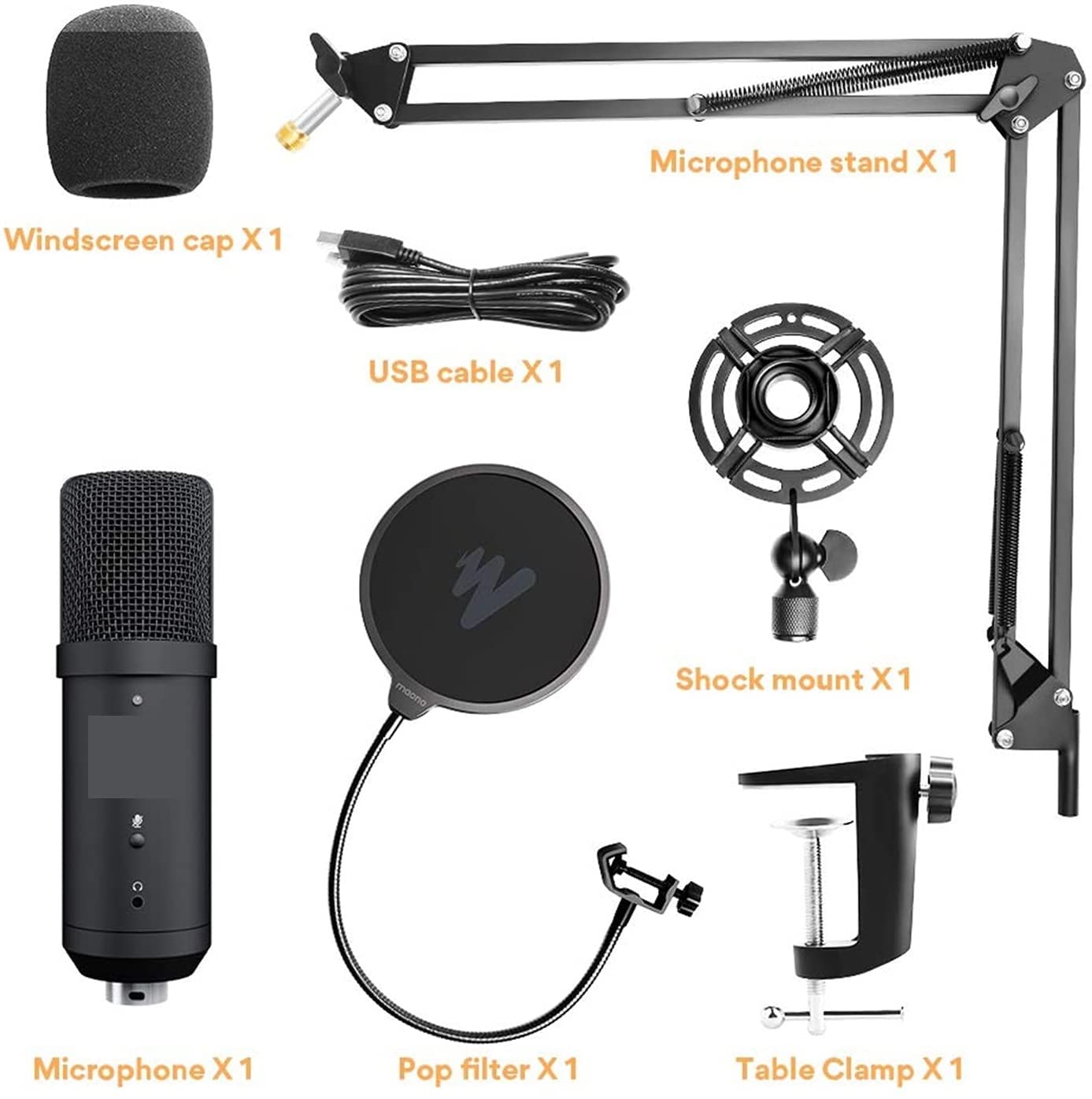 Wireless Microphones PM401 USB Microphone Set 192KHz/24Bit Microfone Professional Cardioid Condenser Podcast Mic with Mute Button Jack Microphone to Sing.