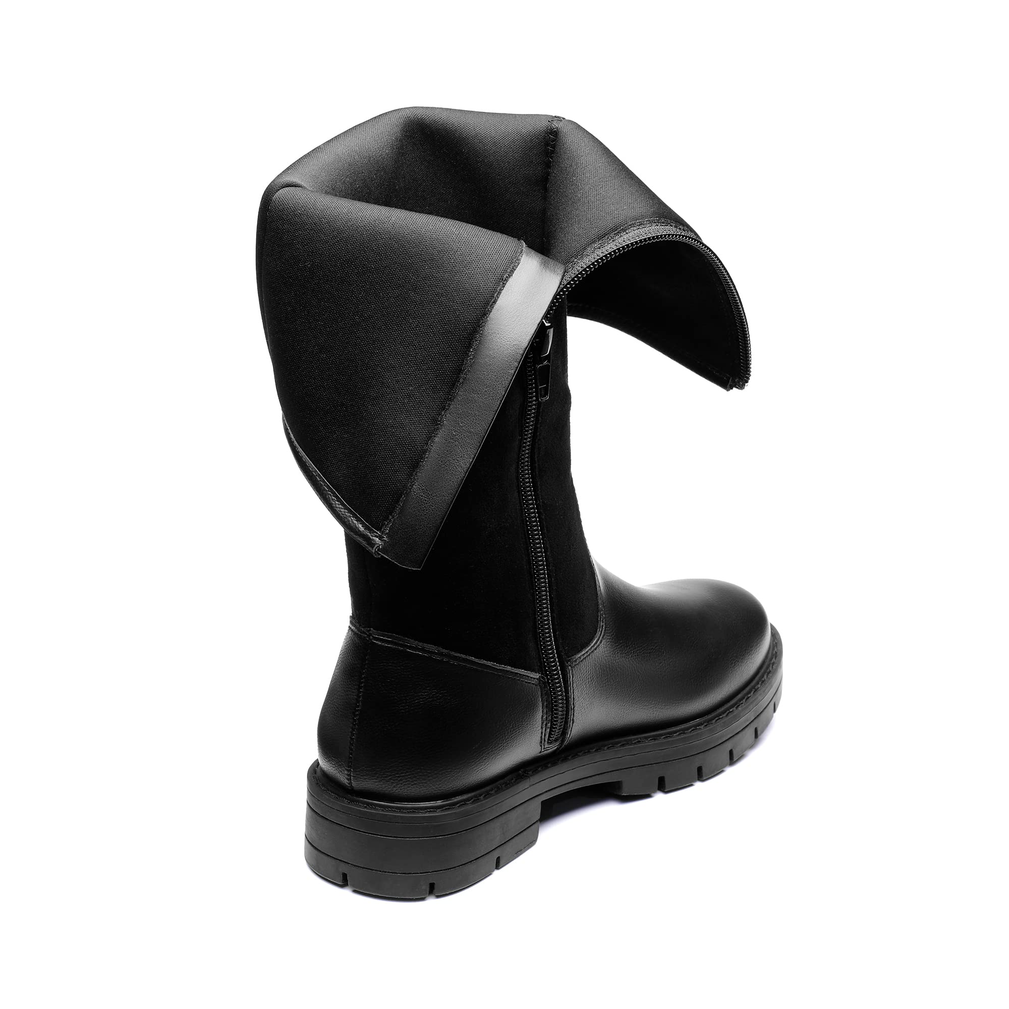 DREAM PAIRS SDBO221K Girls Knee High Buckle Fashion Riding Boots Little Kid/Big Kid Black Size 4