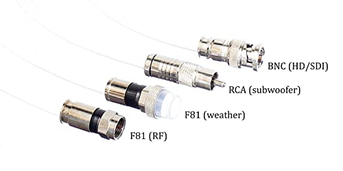 100' Feet, Black RG6 Coaxial Cable (Coax Cable) with Weather Proof Connectors, F81 / RF, Digital Coax - AV, Cable TV, Antenna, and Satellite, CL2 Rated, 100 Foot