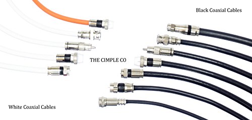 100' Feet, Black RG6 Coaxial Cable (Coax Cable) with Weather Proof Connectors, F81 / RF, Digital Coax - AV, Cable TV, Antenna, and Satellite, CL2 Rated, 100 Foot