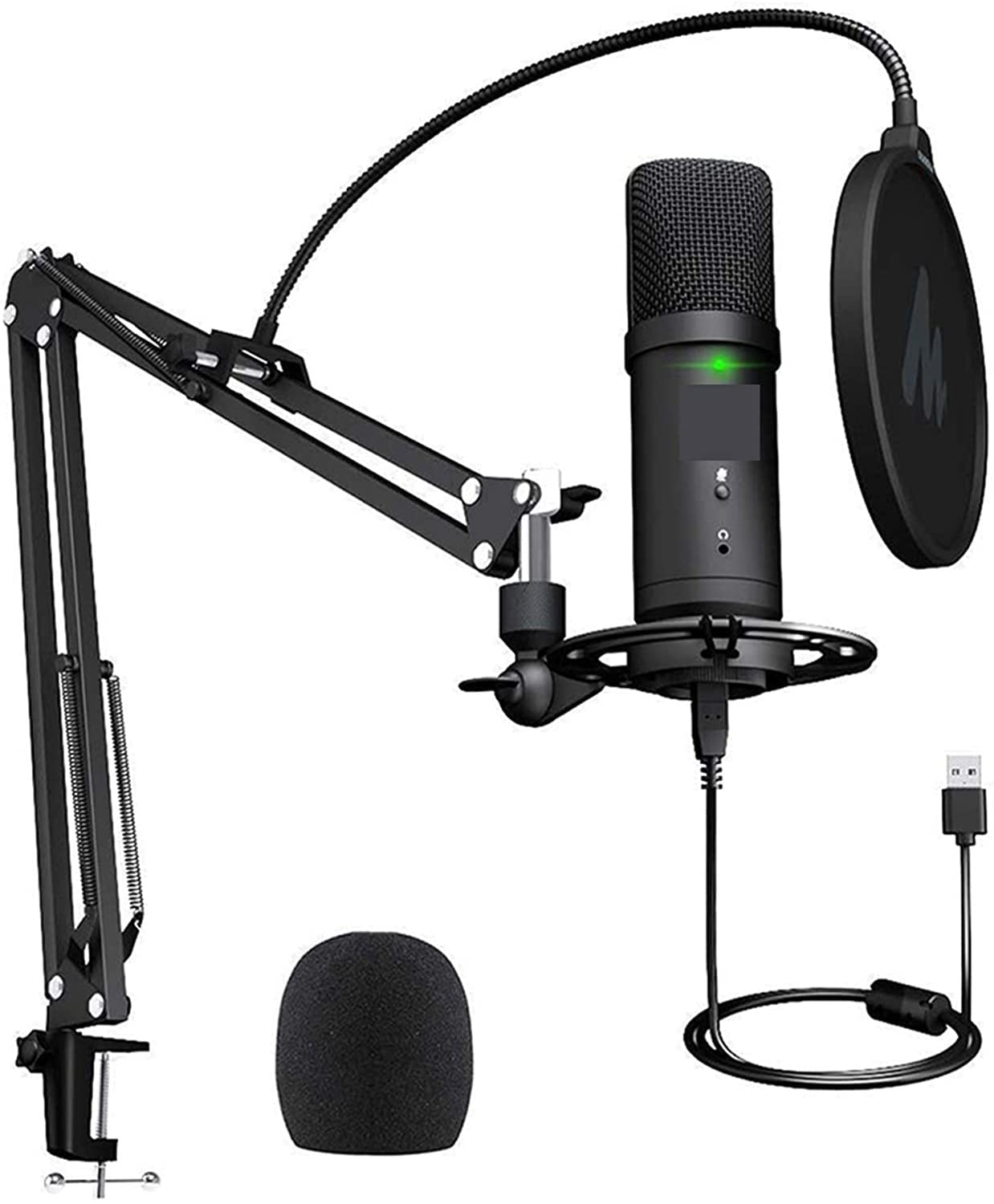 Wireless Microphones PM401 USB Microphone Set 192KHz/24Bit Microfone Professional Cardioid Condenser Podcast Mic with Mute Button Jack Microphone to Sing.