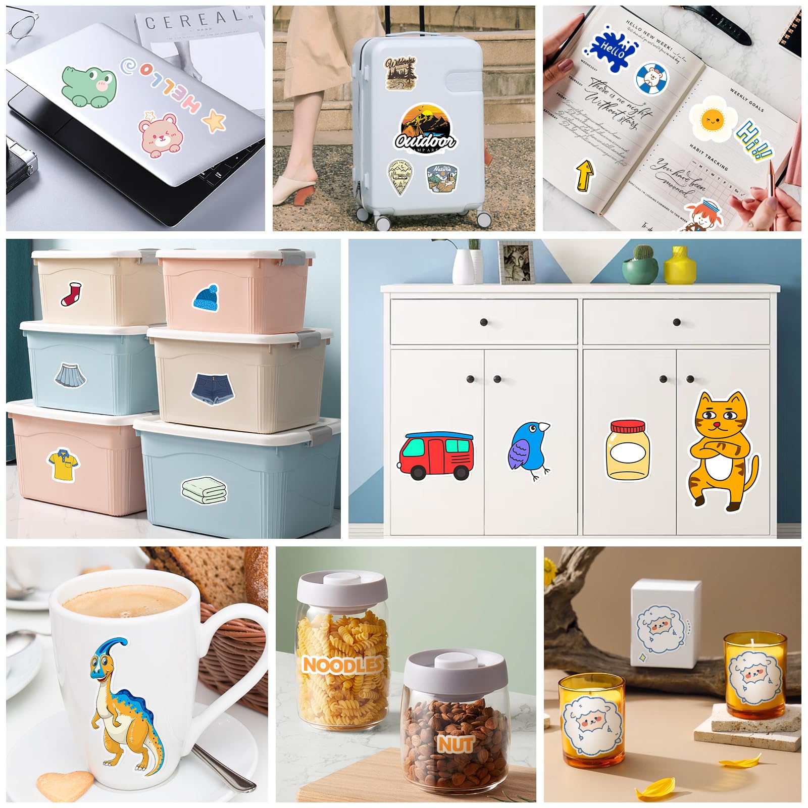 Sticker Paper for Inkjet Printer 30 Sheets Sticker Paper Glossy Waterproof - Size 8.5''x11" A4 - Inkjet & Laser Printer