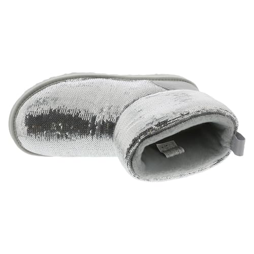 UGG Unisex-Child Classic Mini Mirror Ball Boot, Silver, 11 Toddler