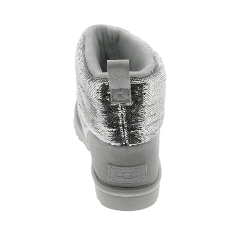 UGG Unisex-Child Classic Mini Mirror Ball Boot, Silver, 11 Toddler
