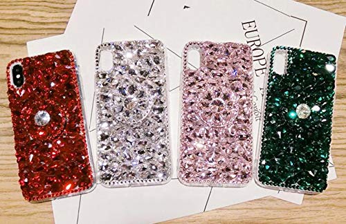 Diamond Kickstand Case for LG V20,3D Handmade Luxury Sparkle Stunning Stones with Crystal Strap Bling Diamond Glitter Case for LG V20(Red)