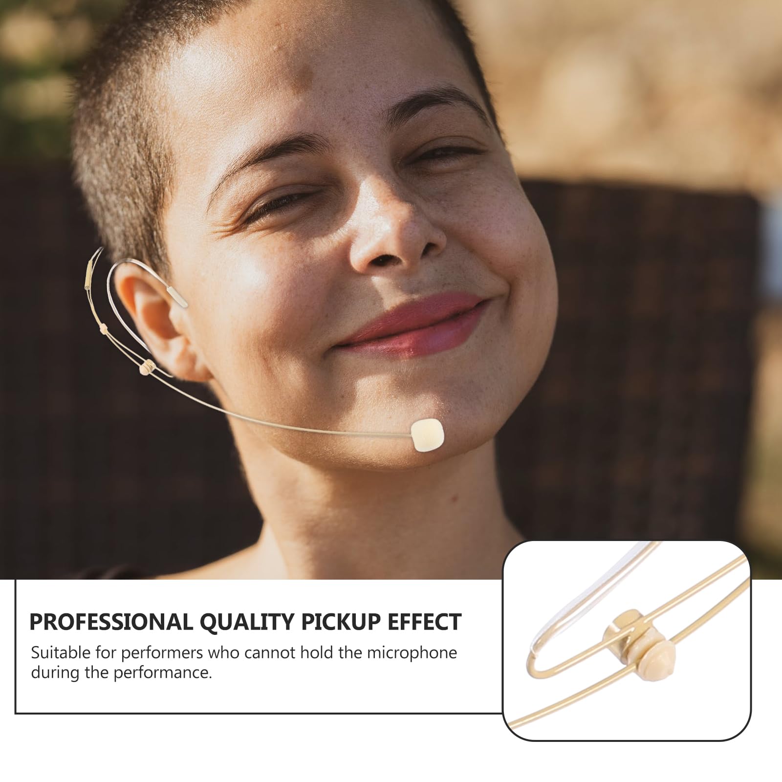 FAVOMOTO 2PCS Microphone Headset Mic, USB Headphones Microphone Discreet Headworn Earset Flexible Wired Microphone over Ear Hanging Mic Computer Speakers for Lectures Performance Theater Podcasts