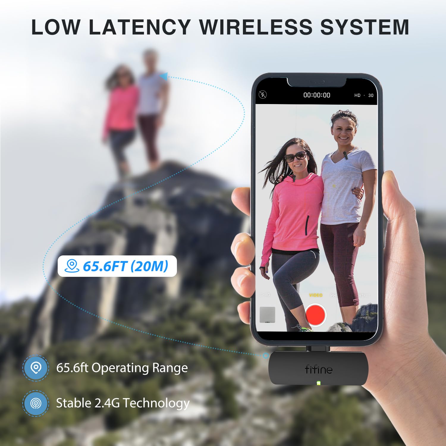 FIFINE Wireless Lavalier System with 2 Microphones, Lapel Mic Clear Sound for YouTube Video Interview Vlog, Dual Mini Mic with Type C Receiver for Android Phone/Tablet/Iphone15(USB C) Laptop-M8