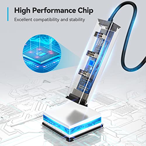 TECKNET USB to Ethernet Adapter, USB C to Ethernet, Aluminum 3 Port USB 3.0 Hub with RJ45 10/100/1000 Gigabit Ethernet Adapter Converter LAN Wired, USB Network Adapter with USB C Adapter for Laptop