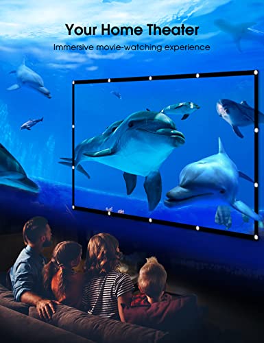 Projector Screen 120 inch, Osoeri 4K 16:9 HD Rear Front Projector Screen Anti-Crease Foldable Projection Screen Double-Sided Portable Outdoor Indoor Projector Screen for Movie Home Theater Yard Travel