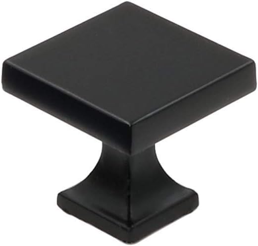 goldenwarm 20 Pack Black Cabinet Knobs for Dresser Drawers Kitchen Hardware Handles 1.1 inch Width Square Knob for Cabinets,Zinc Alloy