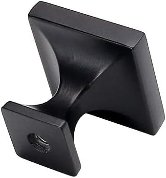 goldenwarm 20 Pack Black Cabinet Knobs for Dresser Drawers Kitchen Hardware Handles 1.1 inch Width Square Knob for Cabinets,Zinc Alloy