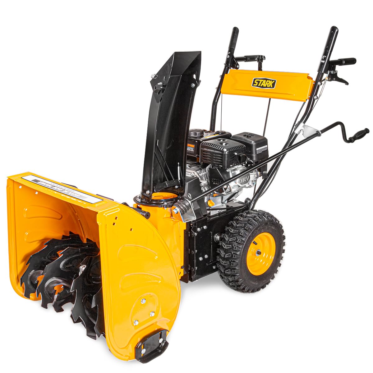 Stark 7HP Power Sweeper Brush Broom/Snow Blower Set Easy Mount Attachment Engine Gas Walk-Behind Sweeper for Leaves, Snow, Dirt, and Gravel