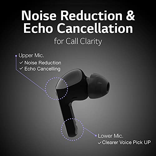 LG Electronics Tone Free FN7 Bluetooth Wireless Earbuds, Black (Renewed)