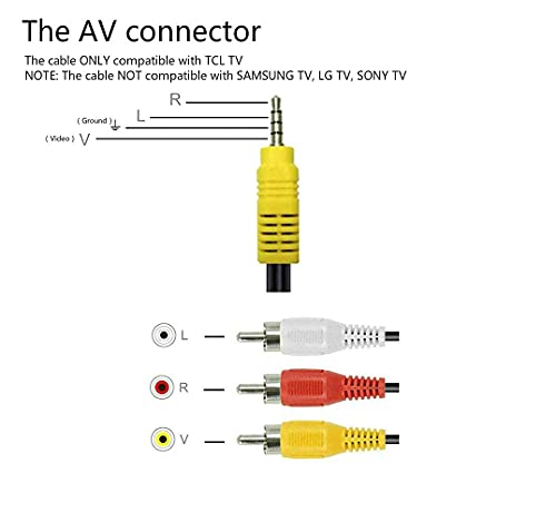 AILTECK Video AV Component Adapter Cable Replacement for TCL TV, 3 RCA to 3.5mm AV Input Adapter