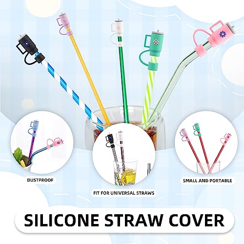 Silicone Spill Stopper for Stanley 40/30 oz The Quencher H2.0 Flowstate Tumbler with Handle for Cup Accessories Include Straw Cover Cap Round Leak Stopper Square Spill Stopper (Version 1.0&2.0-6PCS-B)