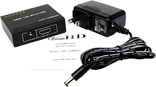 ViewHD 2 Port 1x2 Powered HDMI 1 in 2 Out Mini Splitter for 1080P & 3D | Model: VHD-1X2MN3D