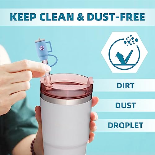 Silicone Spill Stopper for Stanley 40/30 oz The Quencher H2.0 Flowstate Tumbler with Handle for Cup Accessories Include Straw Cover Cap Round Leak Stopper Square Spill Stopper (Version 1.0&2.0-6PCS-B)
