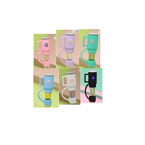 Silicone Spill Stopper for Stanley 40/30 oz The Quencher H2.0 Flowstate Tumbler with Handle for Cup Accessories Include Straw Cover Cap Round Leak Stopper Square Spill Stopper (Version 1.0&2.0-6PCS-B)