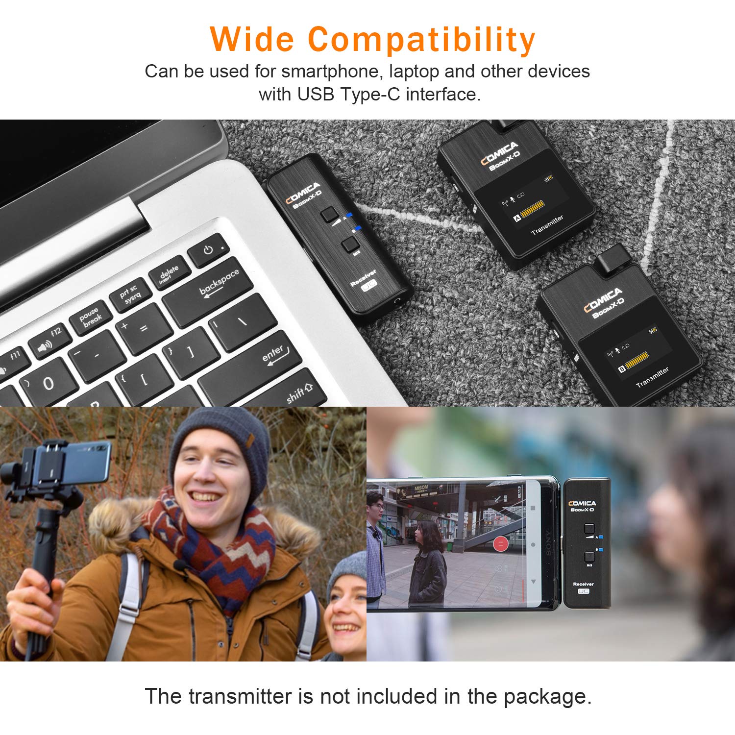 Comica BoomX-DUC RX Wireless Microphone Receiver for Comica BoomX-D 2.4G Wireless Microphone System(Not Compatible with The New Version of BoomX-D)