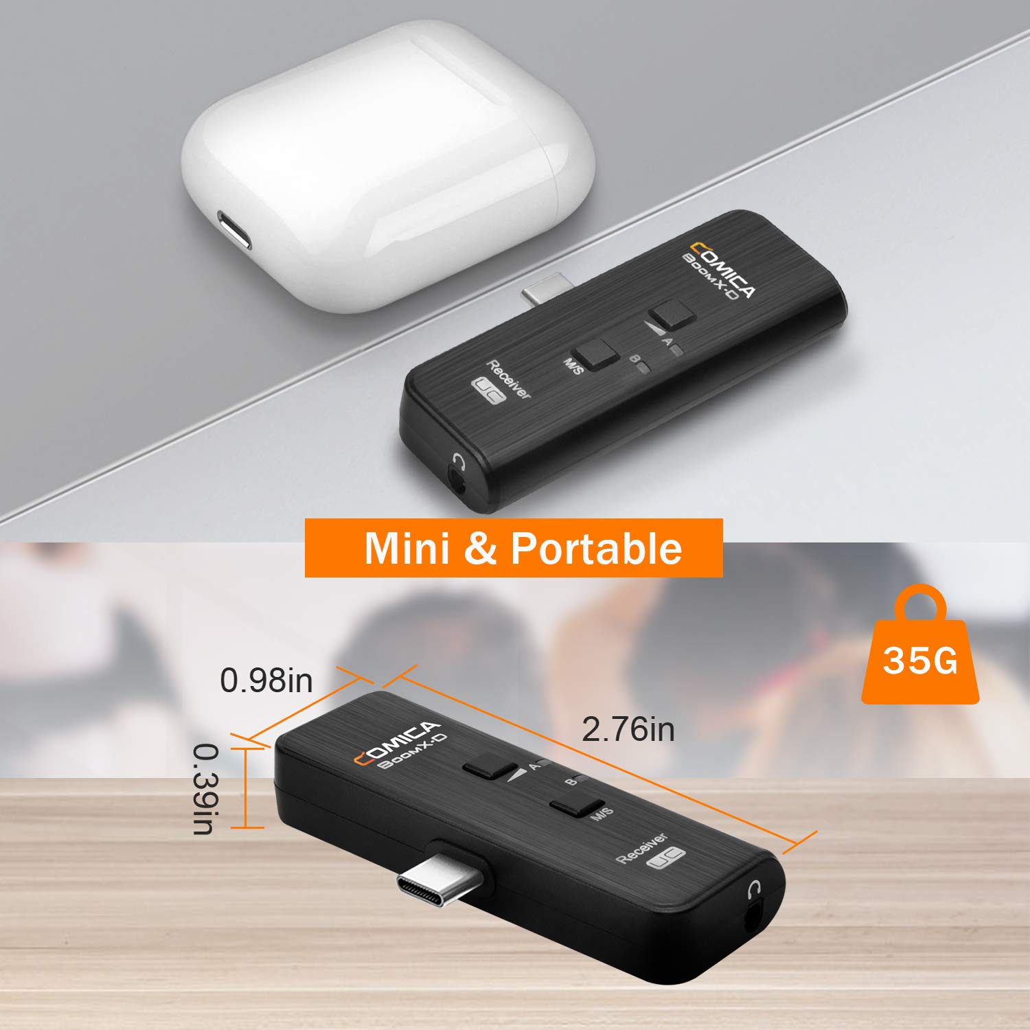Comica BoomX-DUC RX Wireless Microphone Receiver for Comica BoomX-D 2.4G Wireless Microphone System(Not Compatible with The New Version of BoomX-D)