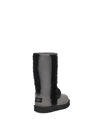 UGG Unisex-Child Sunburst Tall Boot, Grey/Black, 5 Big Kid