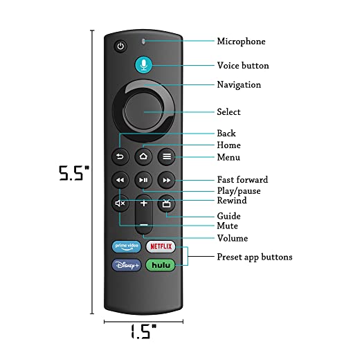 Voice Remote (3rd Gen) Compatible with Fire TV Stick 4K, Fire TV Stick (2nd & 3rd Gen), Fire TV Cube (1st & 2nd Gen), Fire TV (3rd Gen), Fire TV Stick Lite, 2021 Release
