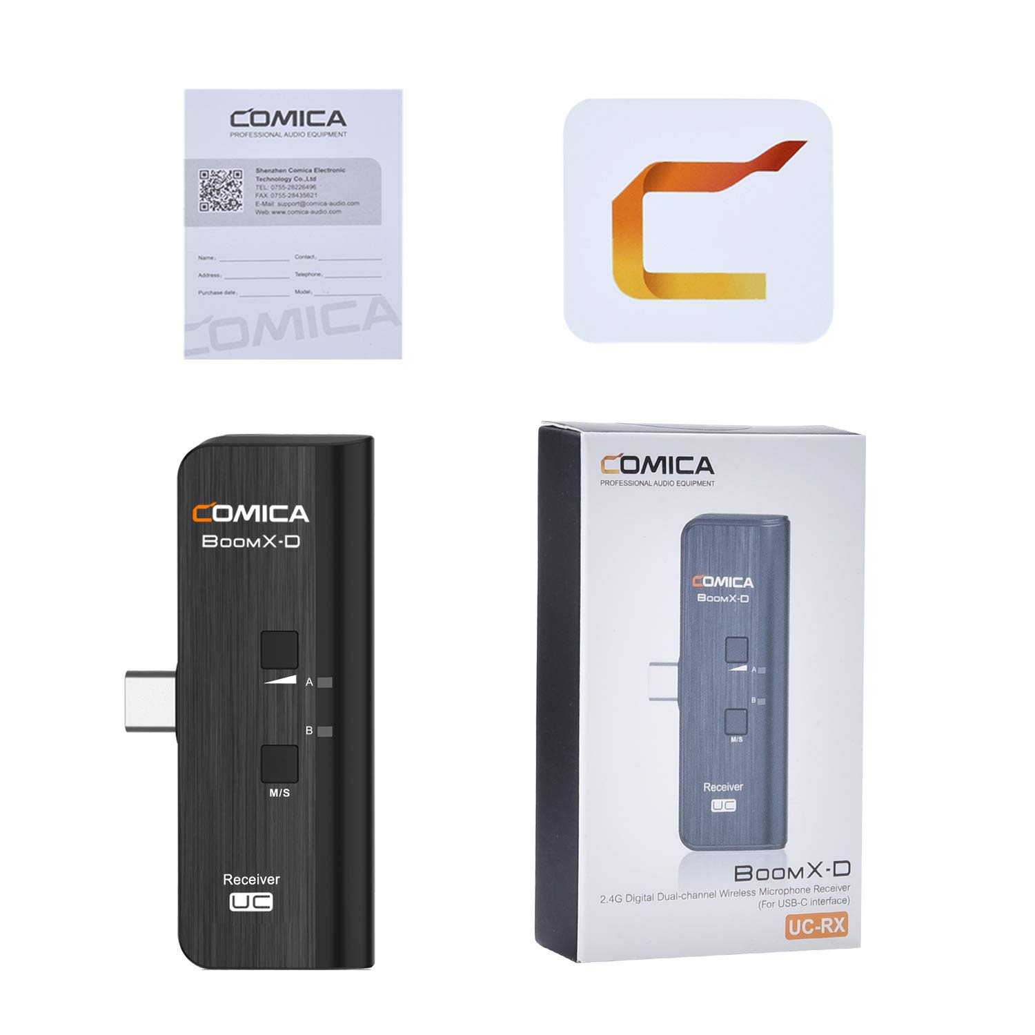 Comica BoomX-DUC RX Wireless Microphone Receiver for Comica BoomX-D 2.4G Wireless Microphone System(Not Compatible with The New Version of BoomX-D)